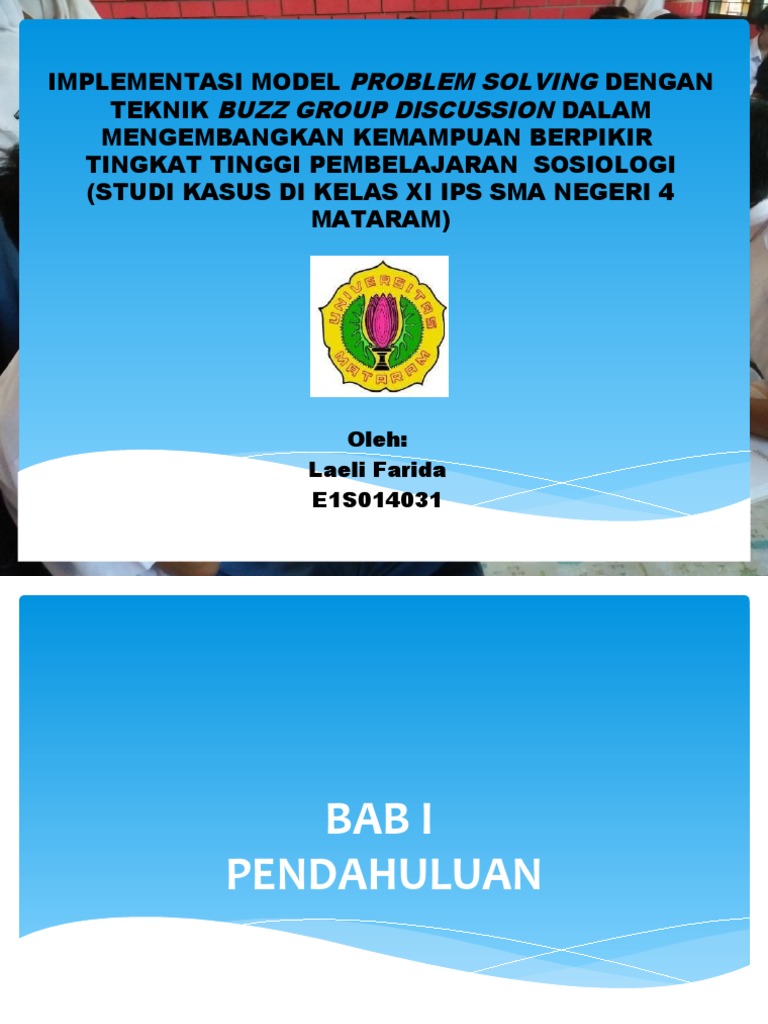 Implementasi Model Problem Solving Dengan Teknik Buzz Group | PDF