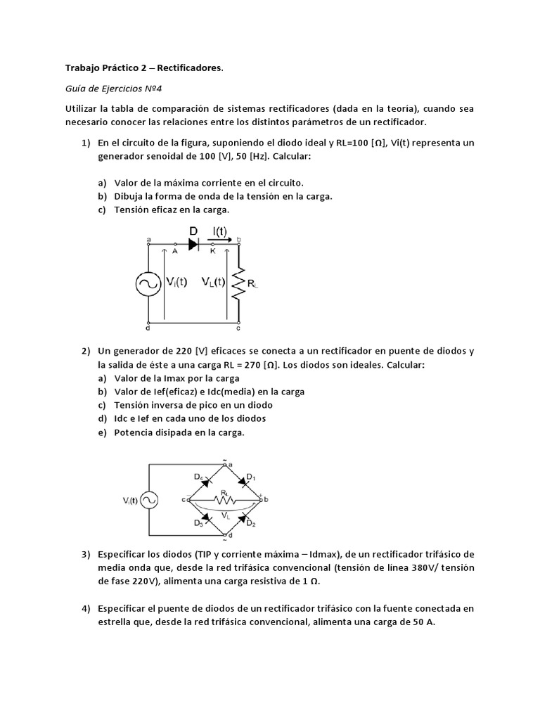 TP2 - Rectificadores | PDF | Rectificador | Corriente eléctrica