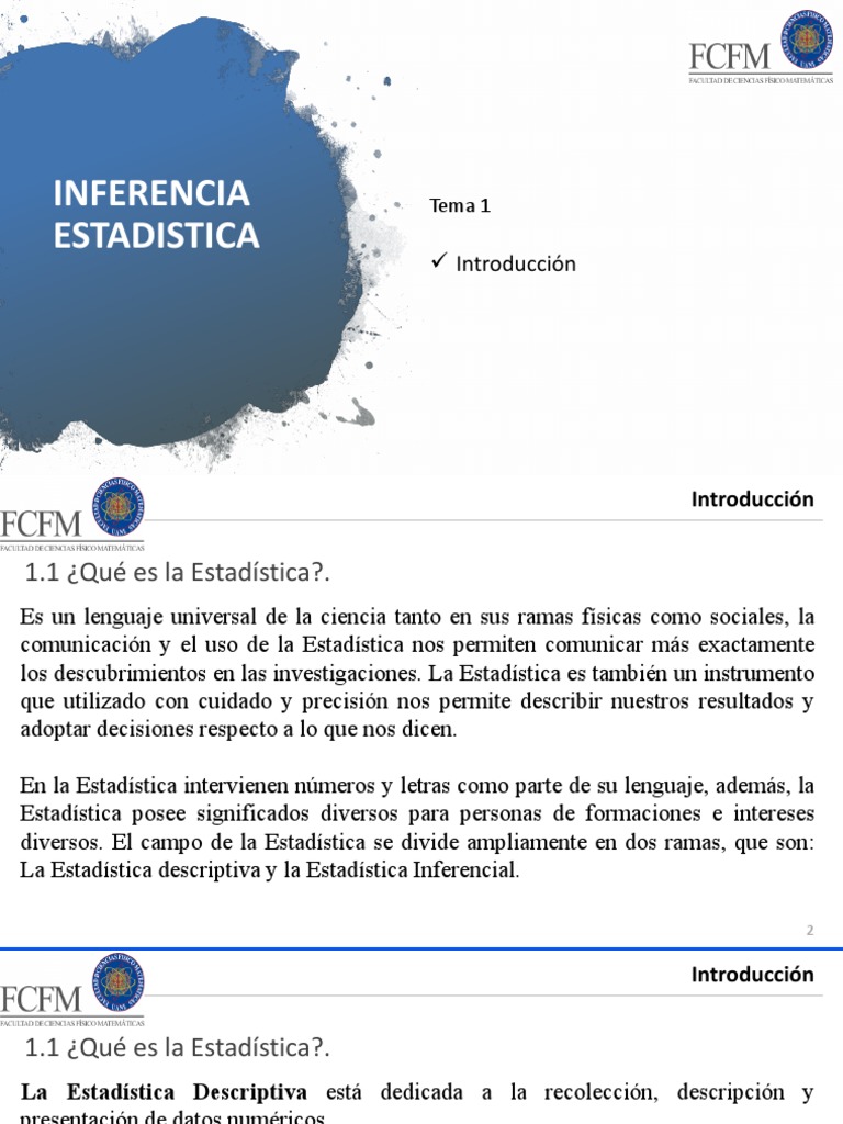 Unidad 1 Introducción | PDF | Estadísticas | Probabilidad