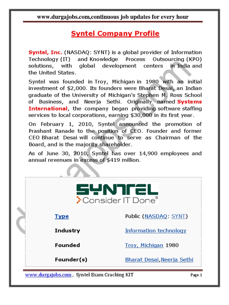 Syntel Placementpapers | PDF