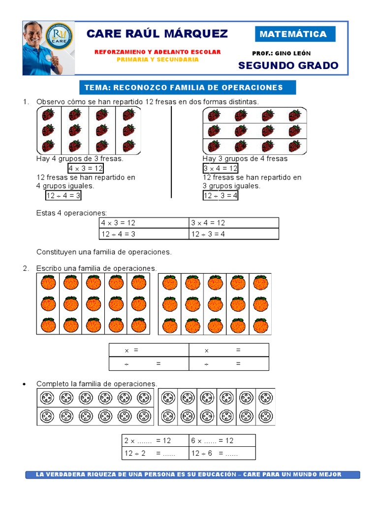 21 II Reconozco Familia de Operaciones | PDF