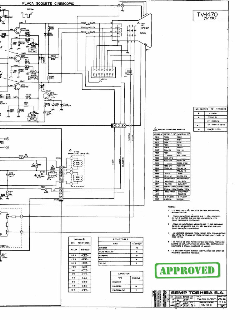 Diagrama Tv. Toshiba TV-1470 | PDF
