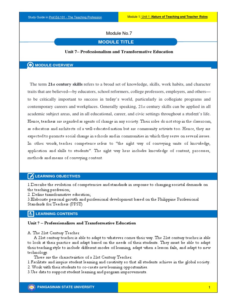 Prof. Ed. 101 SG7 | PDF | Teaching Method | Learning