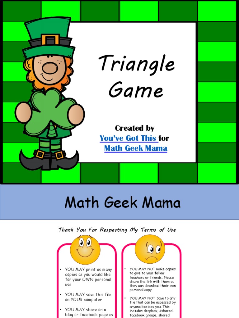 St. Patricks Day Types of Triangles Game | PDF | Triangle | Geometric ...