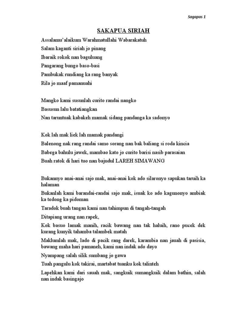 Teksrandai Lareh Simawang | PDF