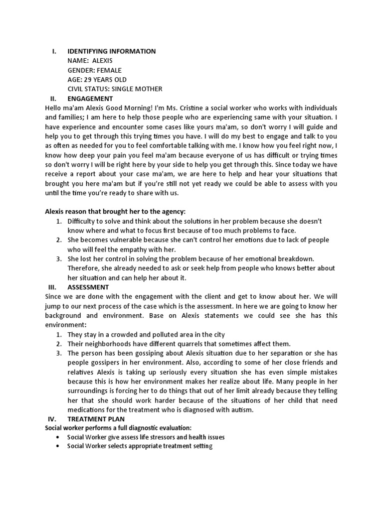 Social Case Study Report | PDF | Major Depressive Disorder | Social Work