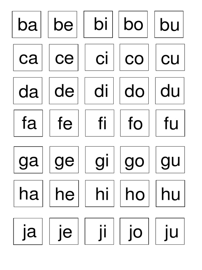 Tarjetas Sílabas. Imprenta. Maestra Naki de Taller K7 Mejorado | PDF