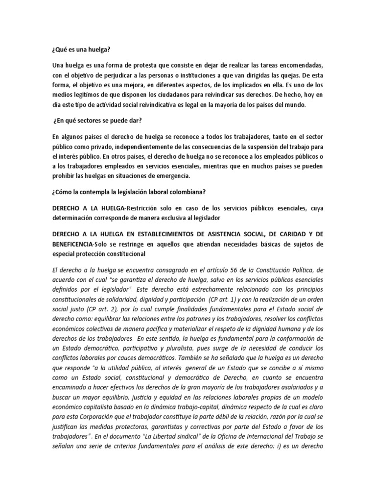 Qué Es Una Huelga | PDF | Huelga | Derecho laboral