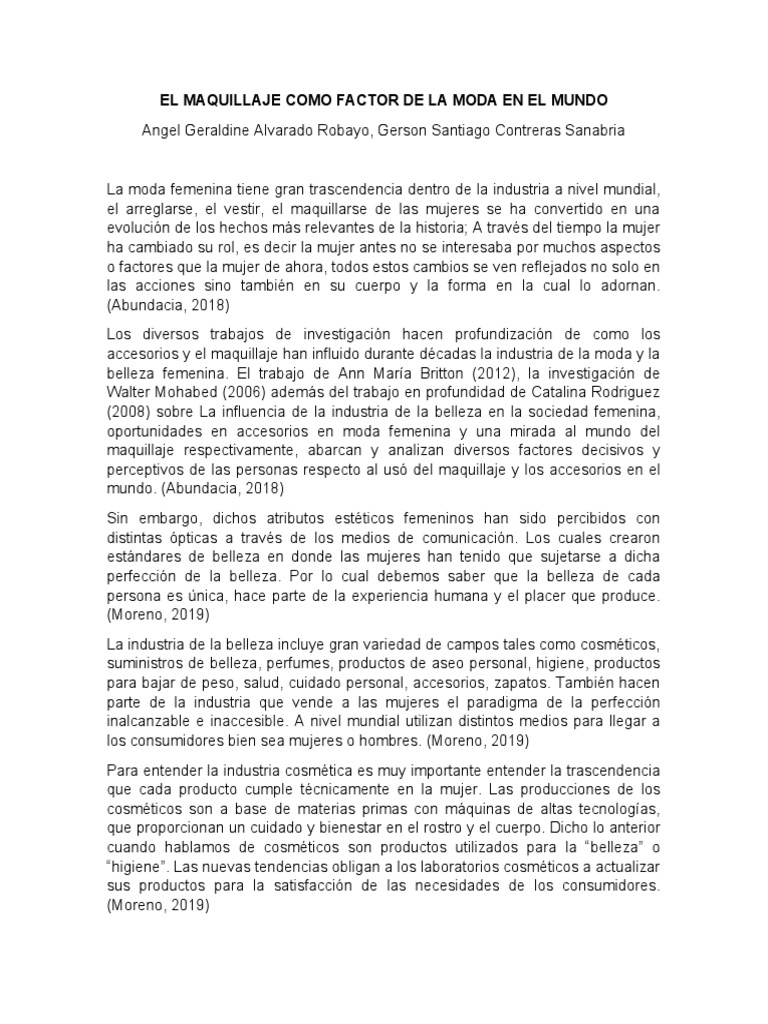 El Maquillaje Como Factor de La Moda en El Mundo | PDF | Política ...