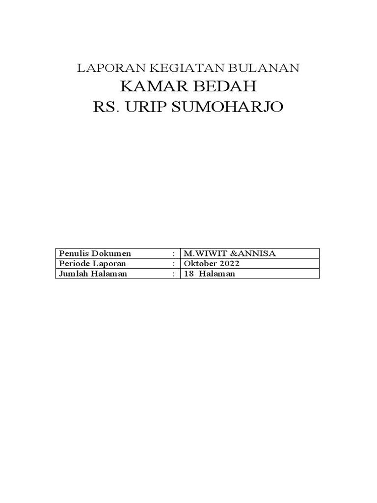 Laporan Yanmed Oktober 2022 | PDF