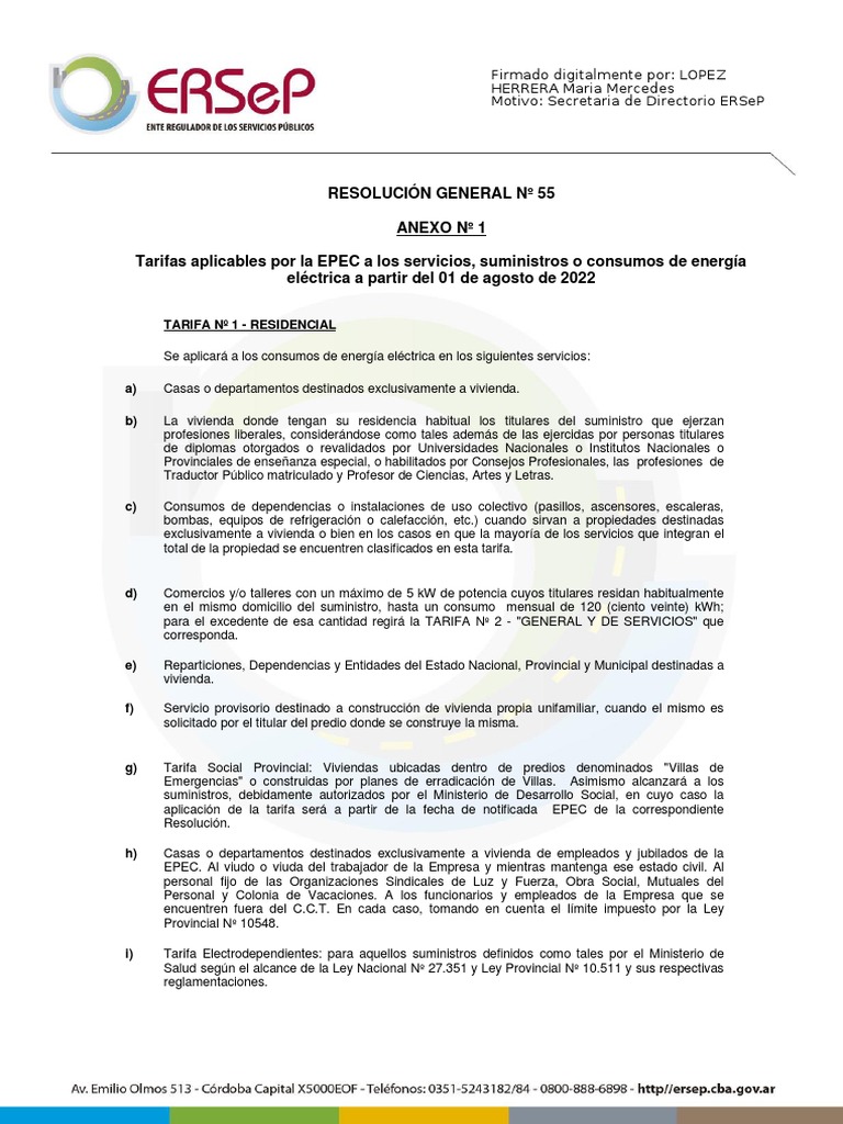 Anexo RG 55 Ersep | PDF | Energia electrica | Vatio