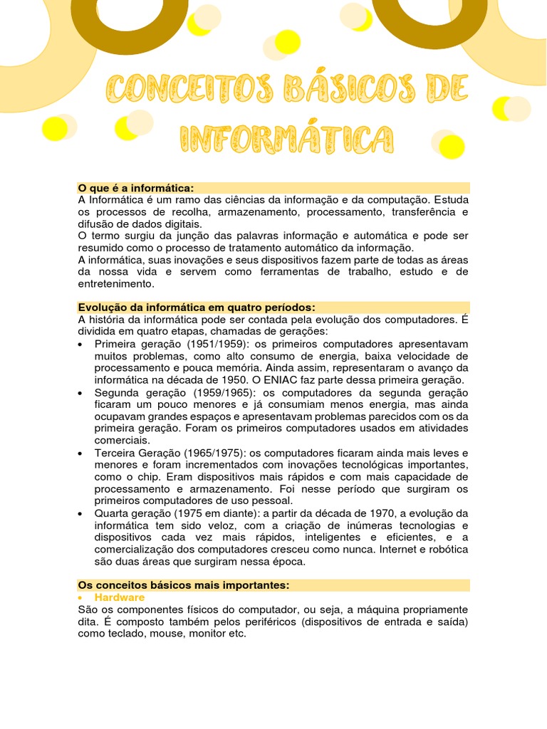 Conceitos Básicos de Informática | PDF