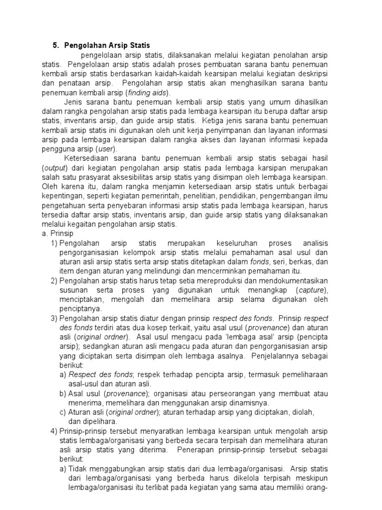 Kartu Deskripsi Arsip Statis | PDF