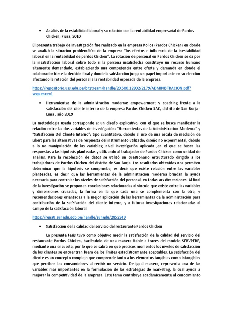 Informacion de Pardos | PDF | Perú | La satisfacción del cliente