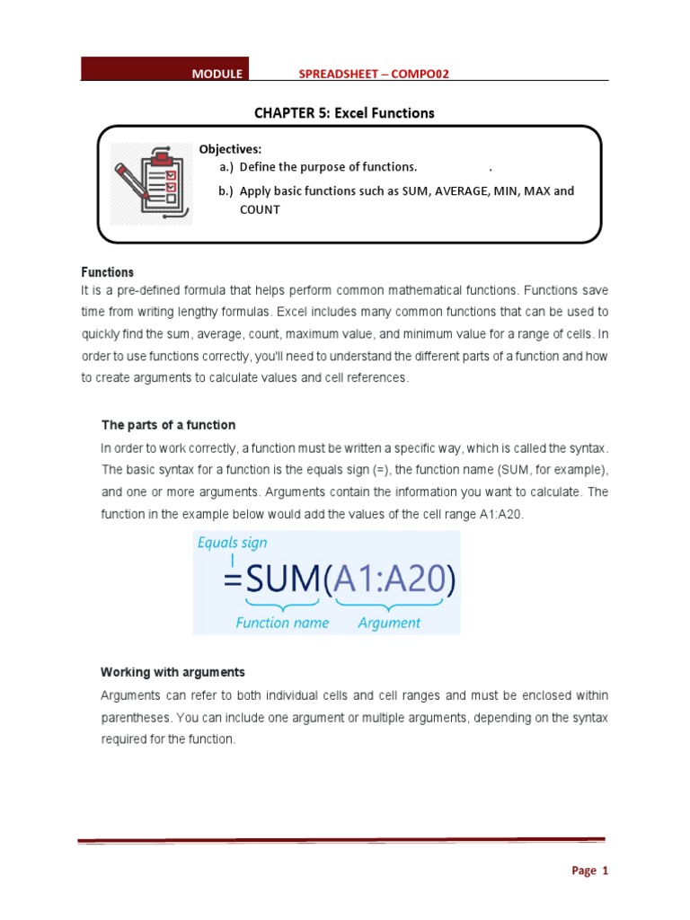 Compo02 Chapter 5 | PDF | Spreadsheet | Function (Mathematics)