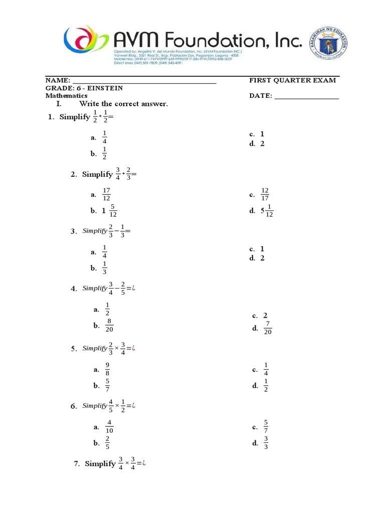 FQT 6 | PDF | Mathematics | Arithmetic