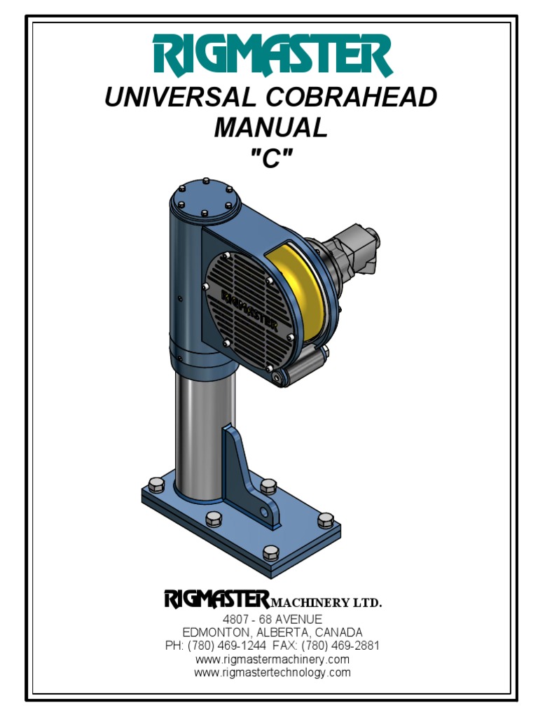 Rigmaster Cobrahead Manual revC | PDF | Manufactured Goods | Mechanical ...