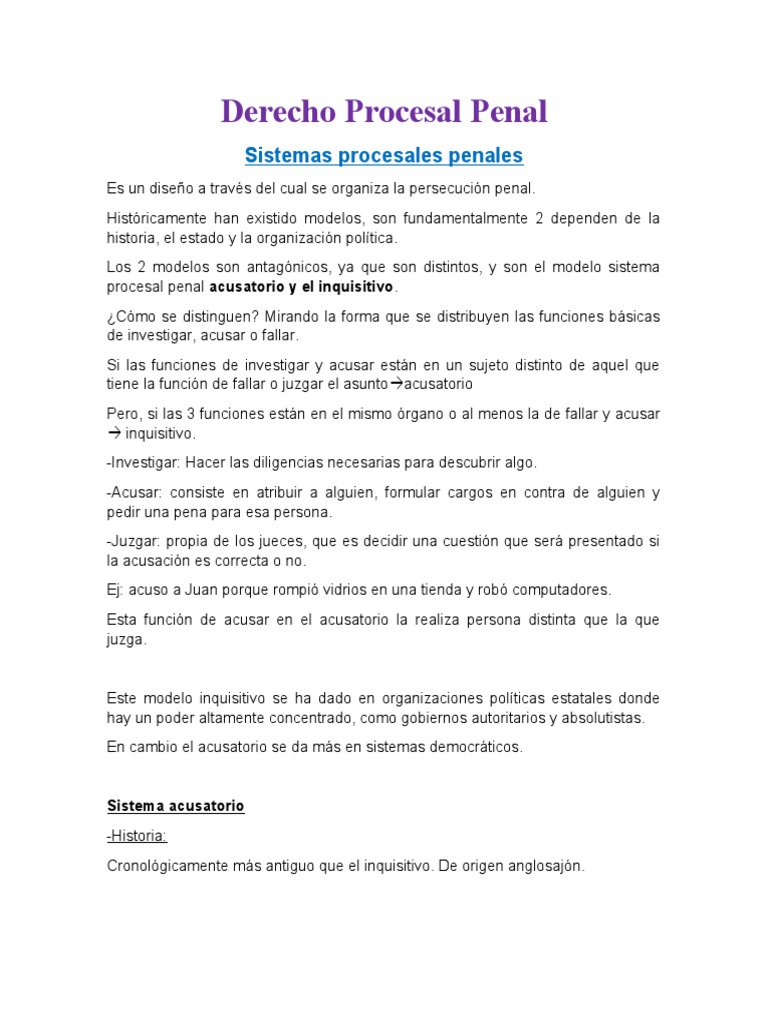 APUNTES Derecho Procesal Penal | PDF | Debido al proceso | Derecho penal APUNTES Derecho Procesal Penal | PDF | Debido al proceso | Derecho penal
