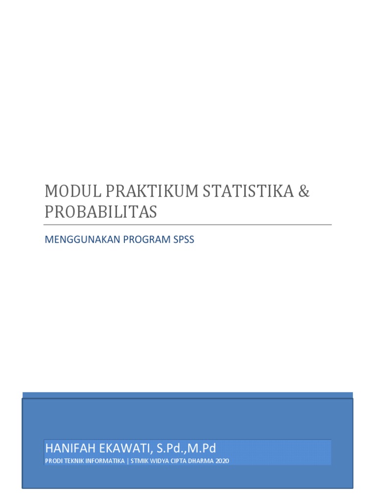 Modul Prak. Statistika Prodi Ti | PDF