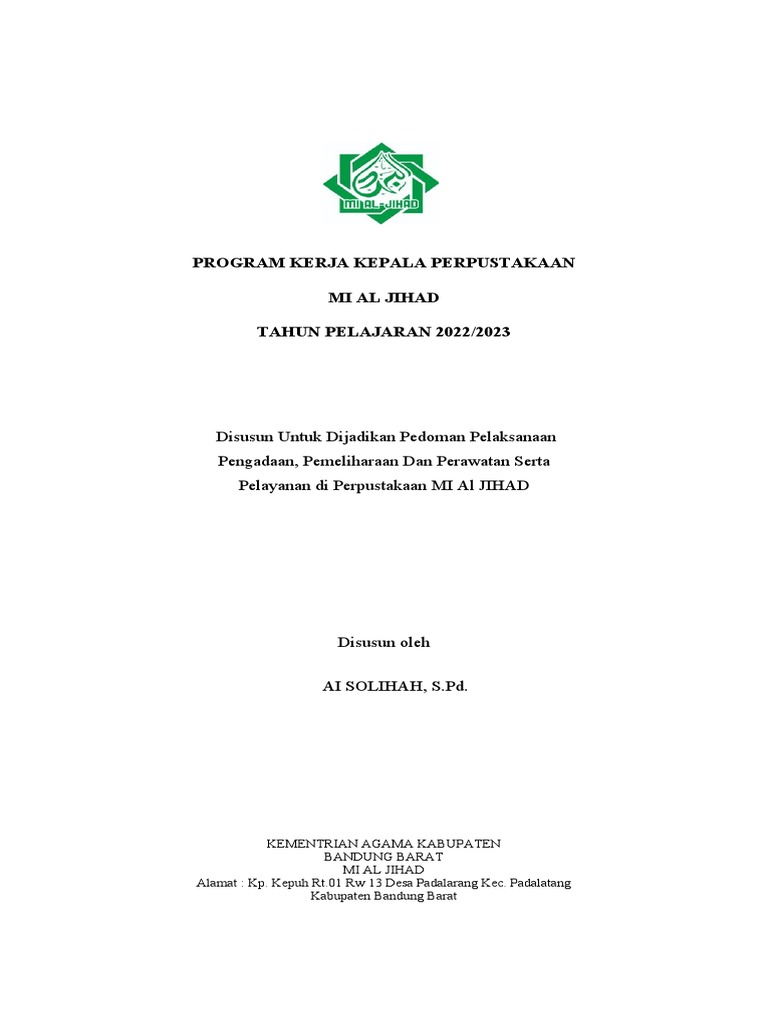 Program-Kepala Perpustakaan Sekolah | PDF