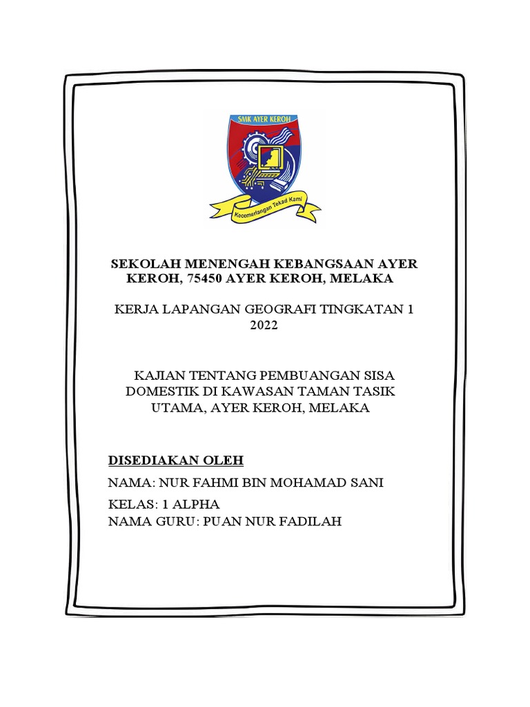 Contoh Folio Geografi Tingkatan 1 | PDF