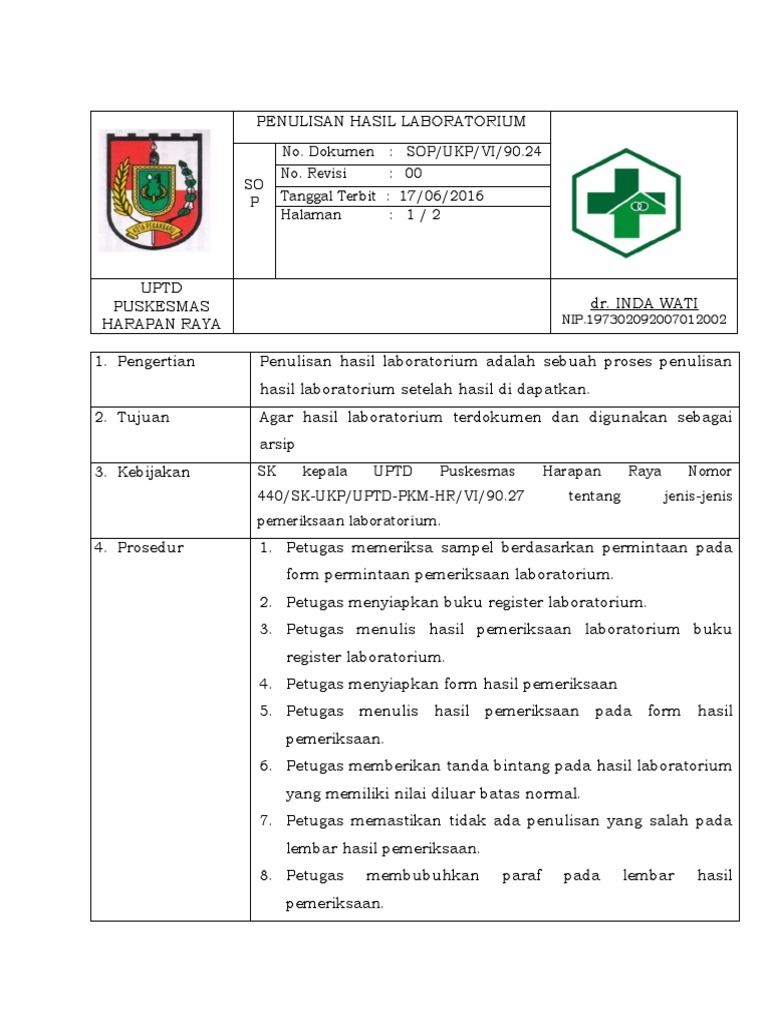 Prosedur Penulisan Hasil Laboratorium | PDF | Science & Mathematics