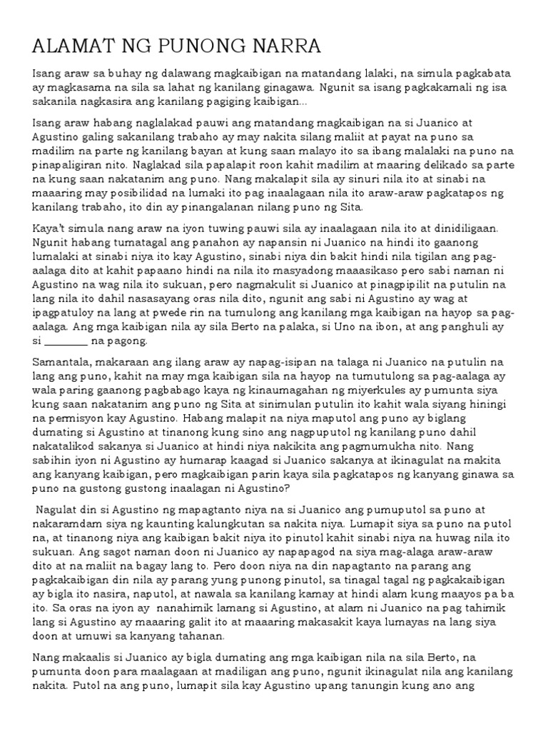 Alamat NG Punong Narra | PDF