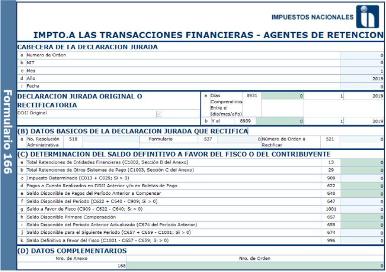 Formulario 166 | PDF