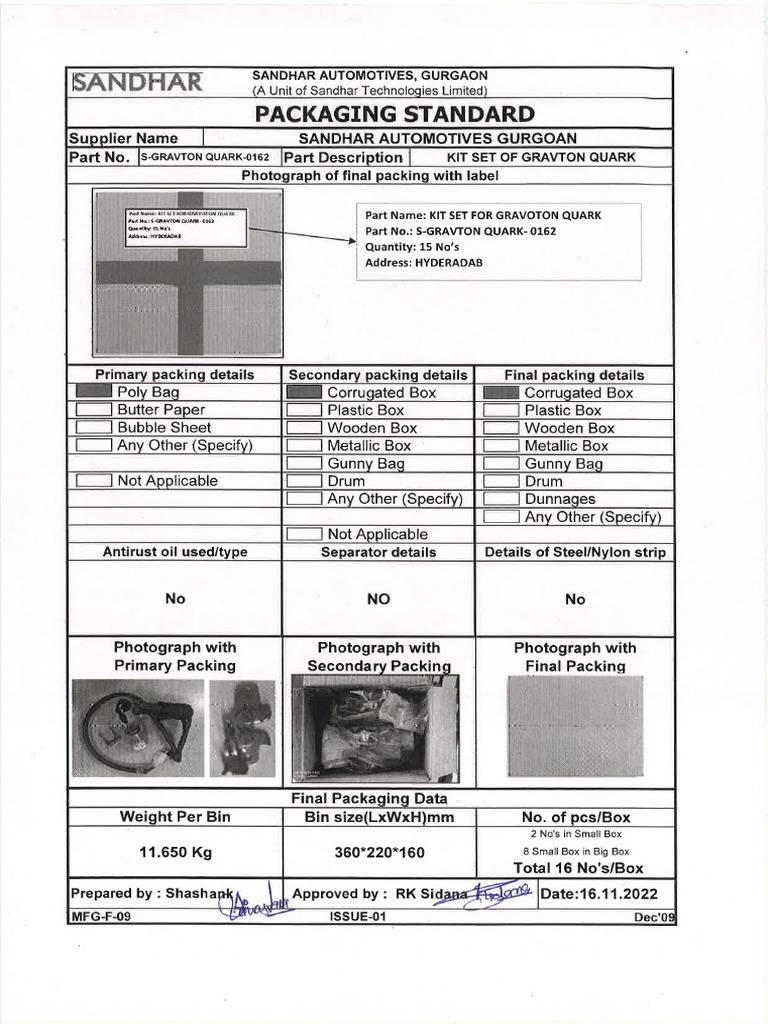 Packing Standard | PDF