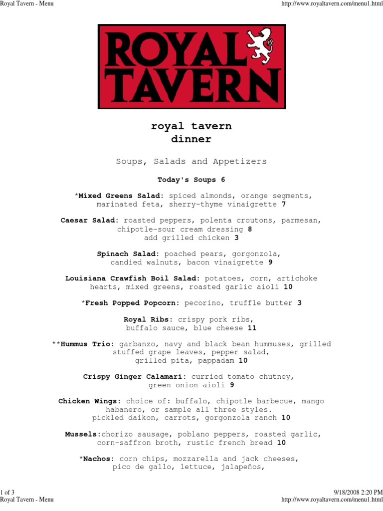 Dinner Menu | PDF | Salad | Foods