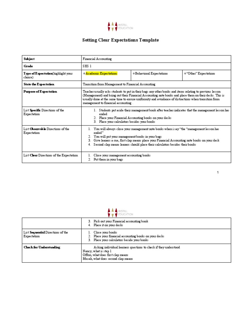 Financial Accounting Transition Expectations | PDF | Learning | Accounting