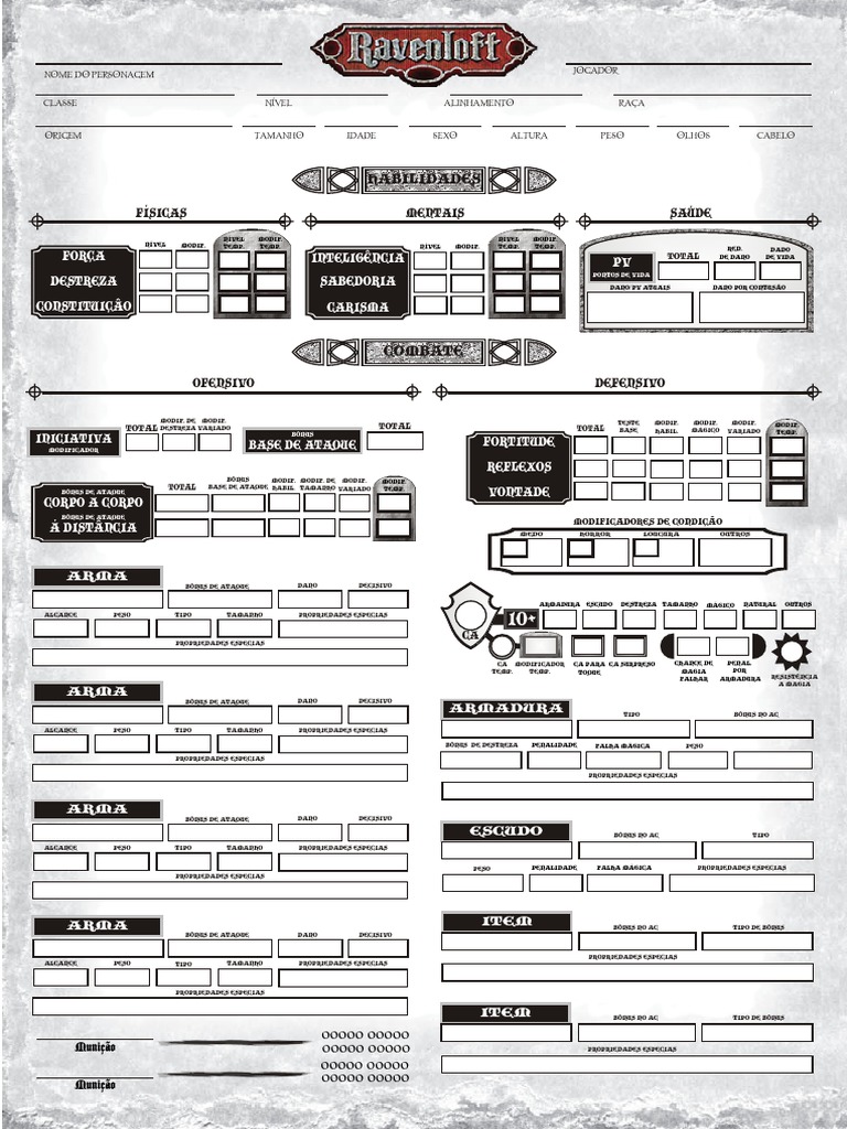 D&D - Ravenloft Ficha 2 | PDF