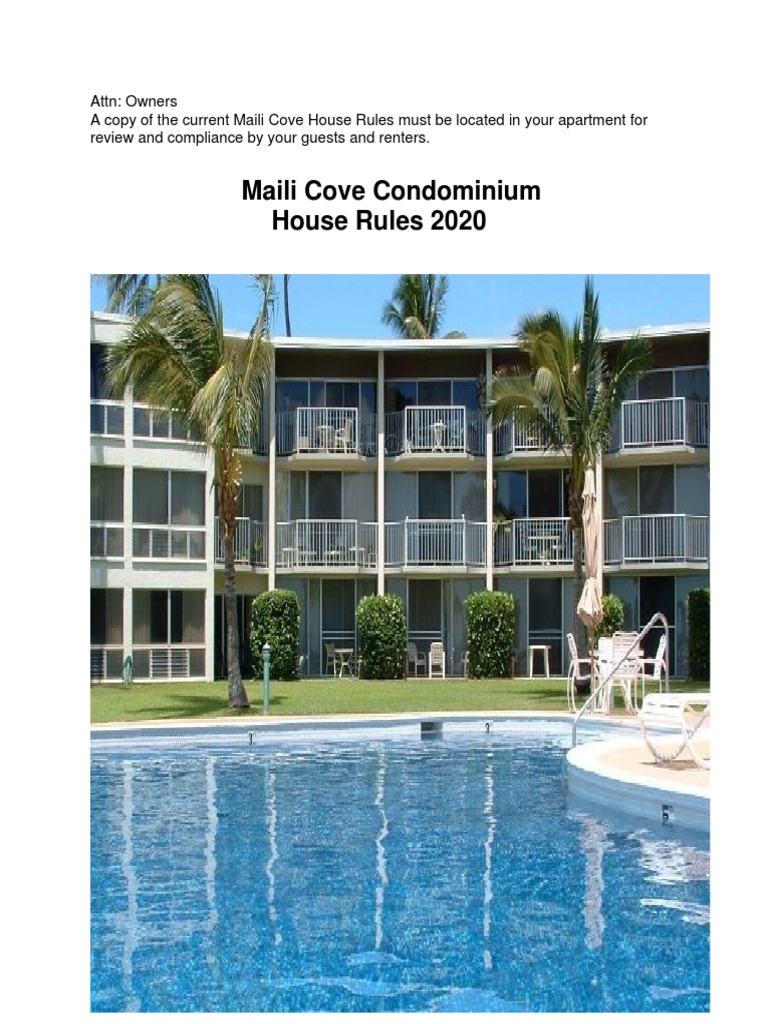 House Rules For 2020 Final | PDF | Parking | Apartment