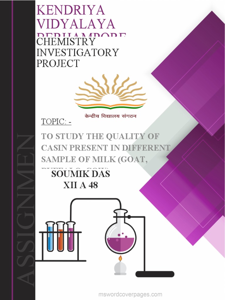 Chemistry Investigatory Project | PDF | Milk | Chemistry