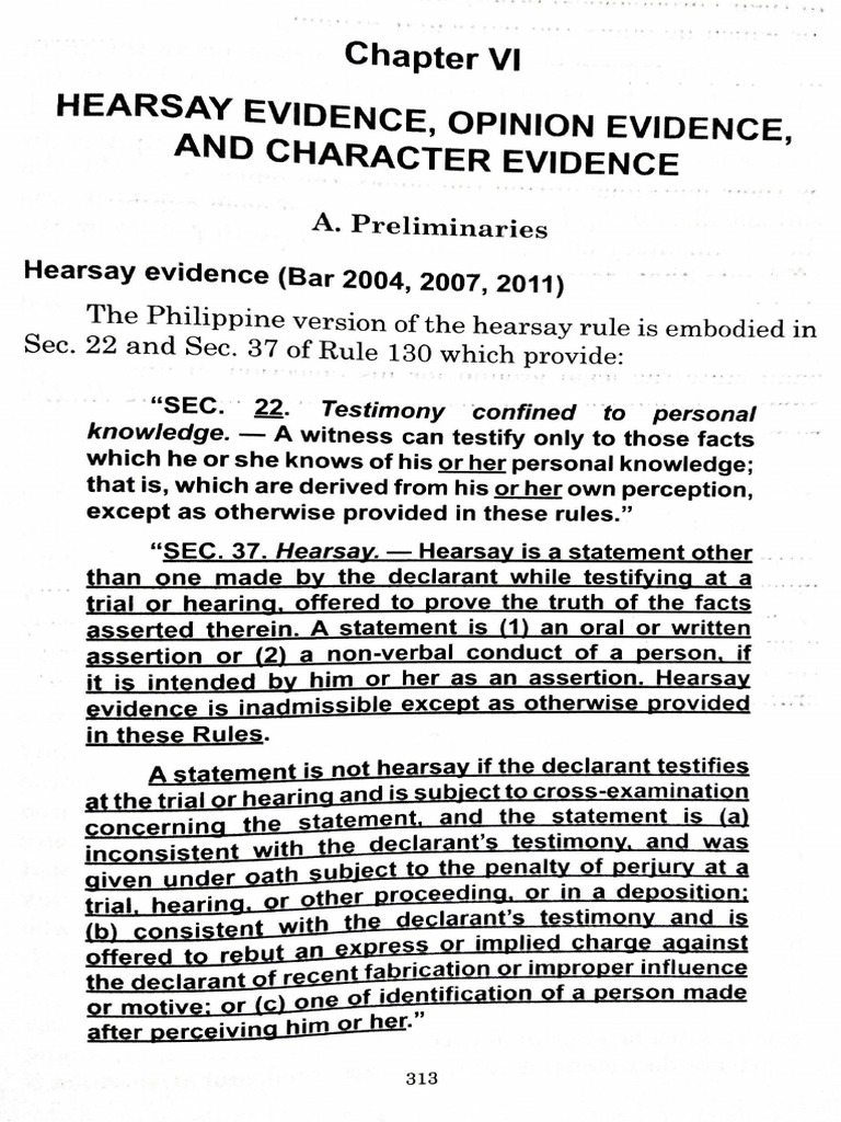 130c-Evidence Riano 2022 Hearsay | PDF