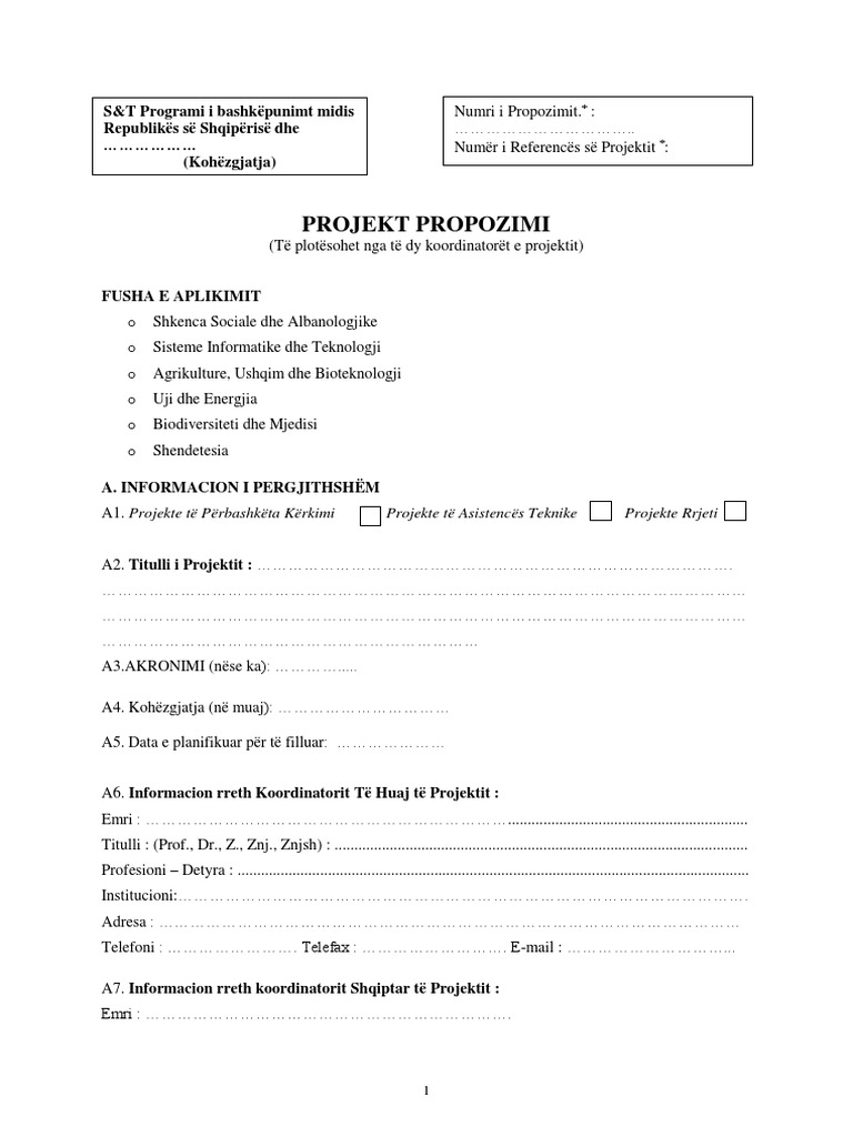 Formulari I Aplikimit 1 2 | PDF