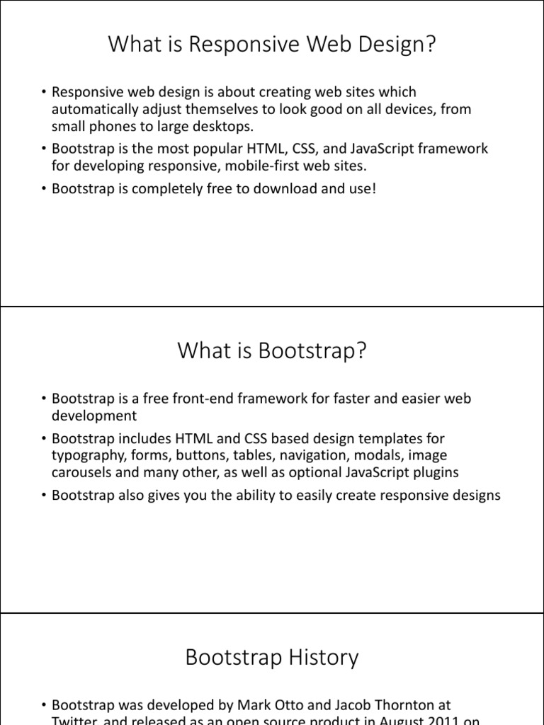Responsive Web Design | PDF | Bootstrap (Front End Framework) | Web Software