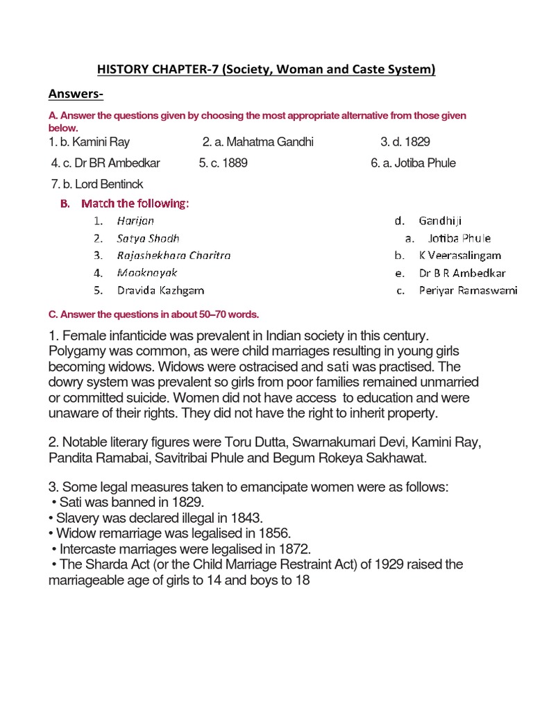 History Chapter 7 | Download Free PDF | Dalit