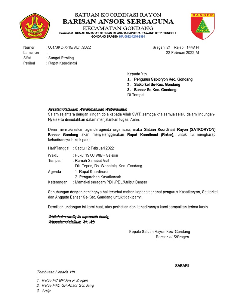 Undangan Banser | PDF