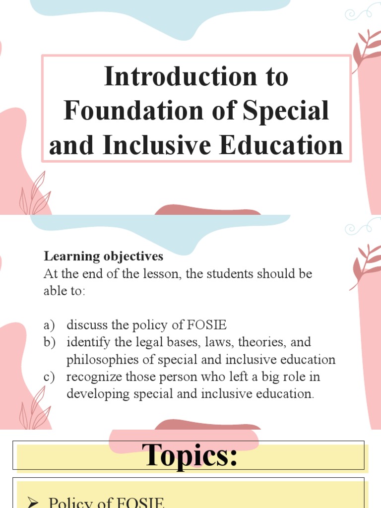 Foundations of Special Education Overview | PDF | Special Education | Americans With ...