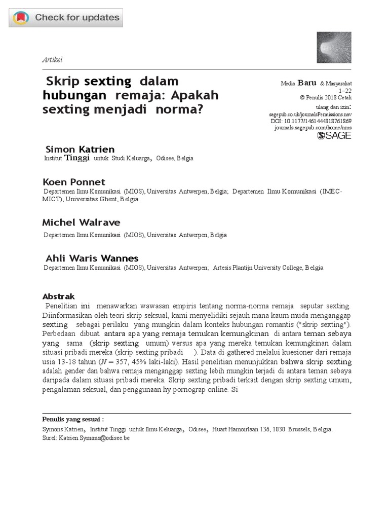 Skrip Sexting Dalam Hubungan Remaja | PDF