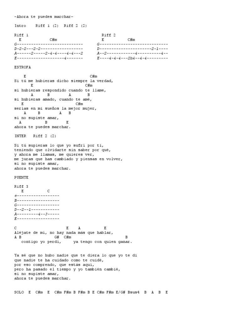 Ahora Te Puedes Marchar | PDF