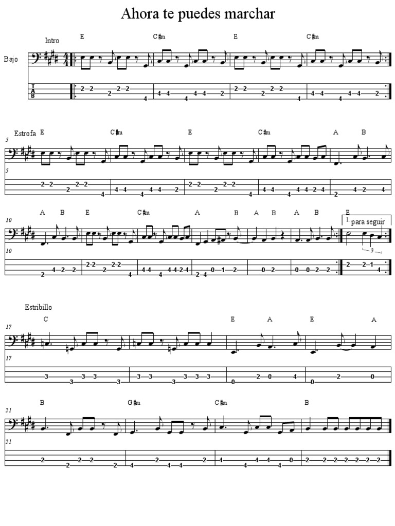 Ahora Te Puedes Marchar-Bajo | PDF