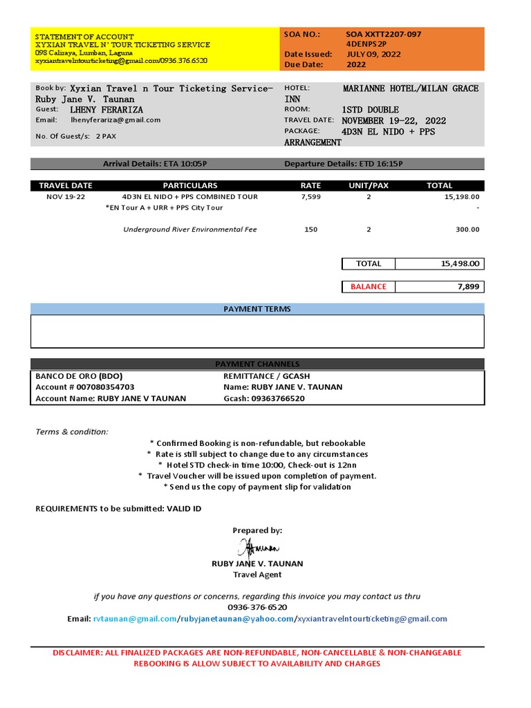 Statement of Account | PDF