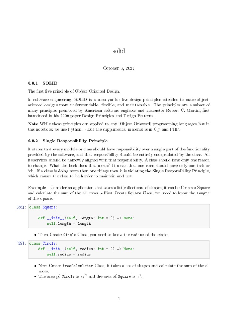 Solid Principles Pdf Inheritance Object Oriented Programming Method Computer Programming 2596
