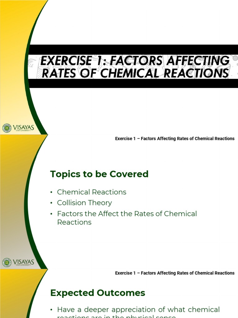 Exercise 1 - Rates of Chemical Reactions | PDF | Reaction Rate ...