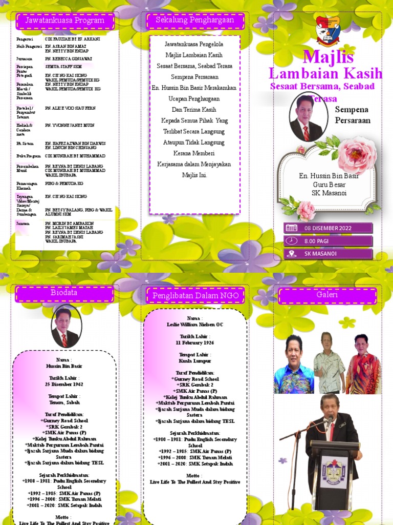 Majlis Persaraan - Tema Floral | PDF