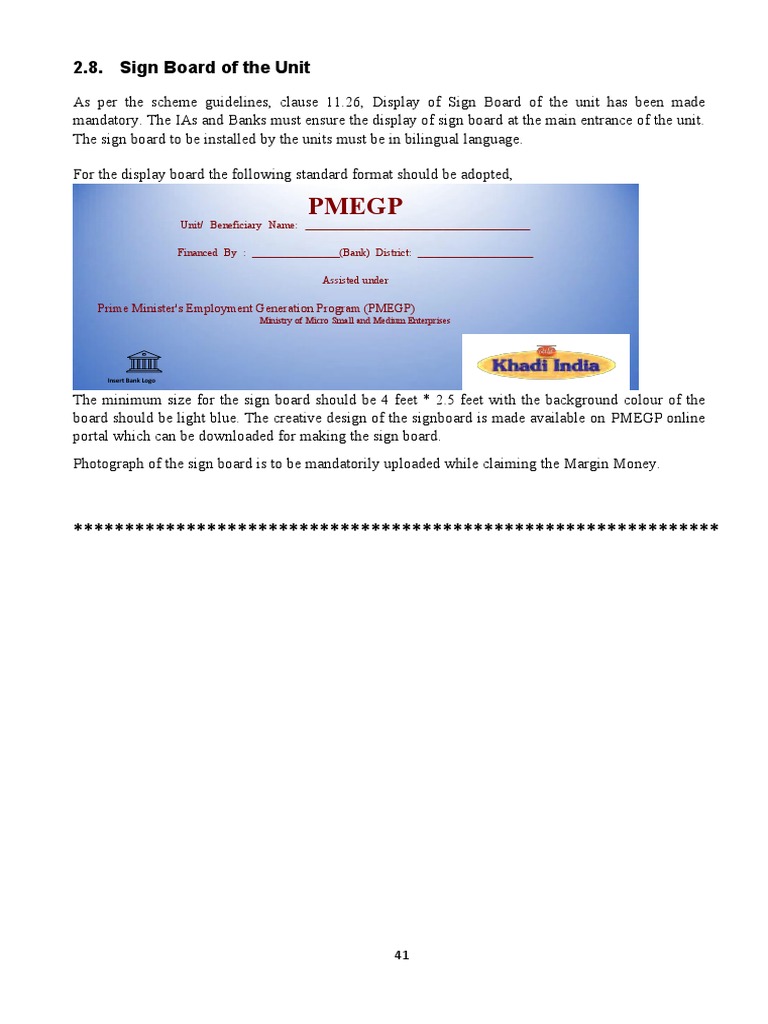 Sign Board - PMEGP | PDF