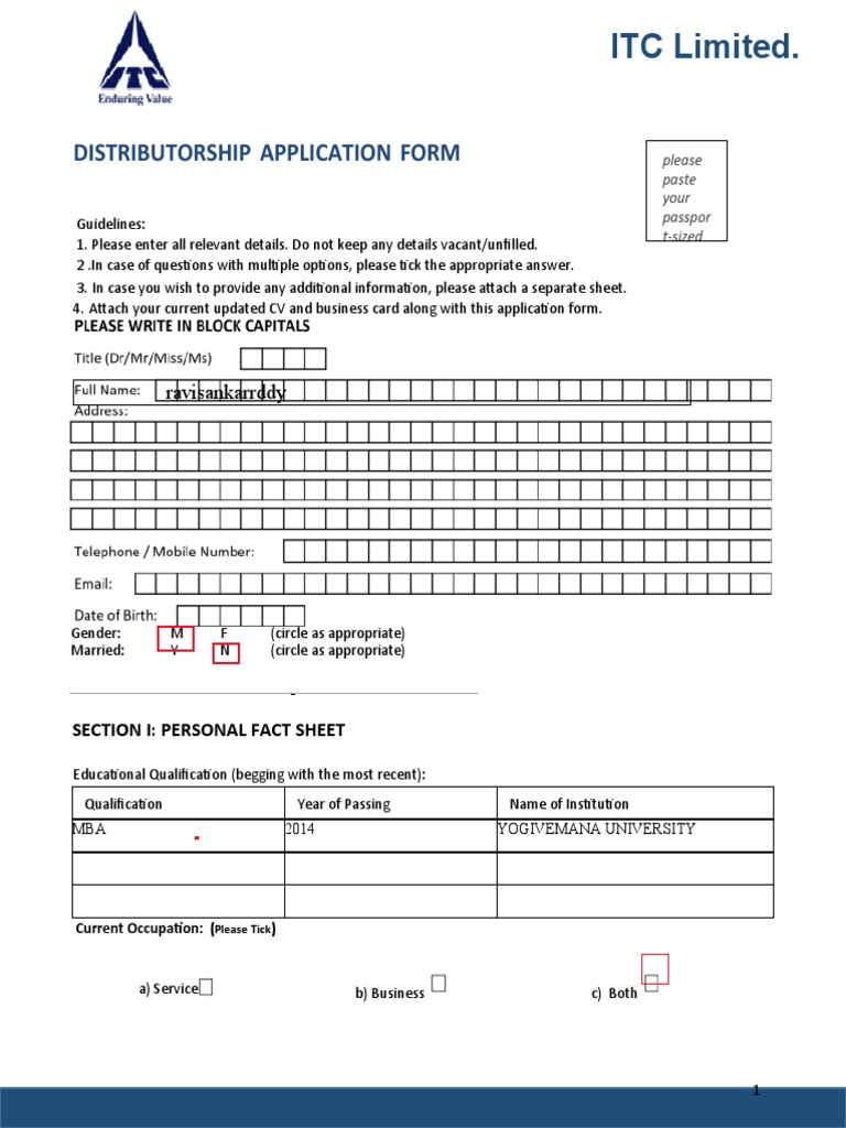 ITC Registration Form - 3 | PDF | Business | Partnership