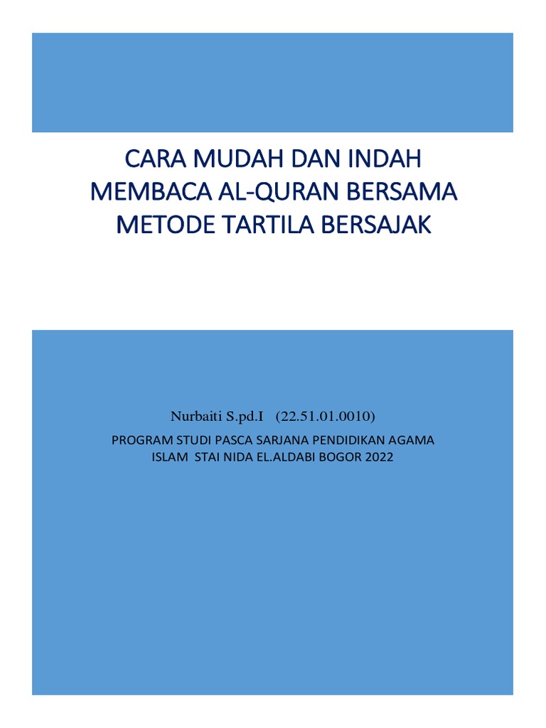 Metode Tartila Bersajak untuk Al-Qur'an | PDF